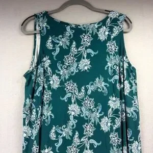 J. Jill | Dresses | Jjill Maxi Dress Womens Large Teal Floral Botanical ...